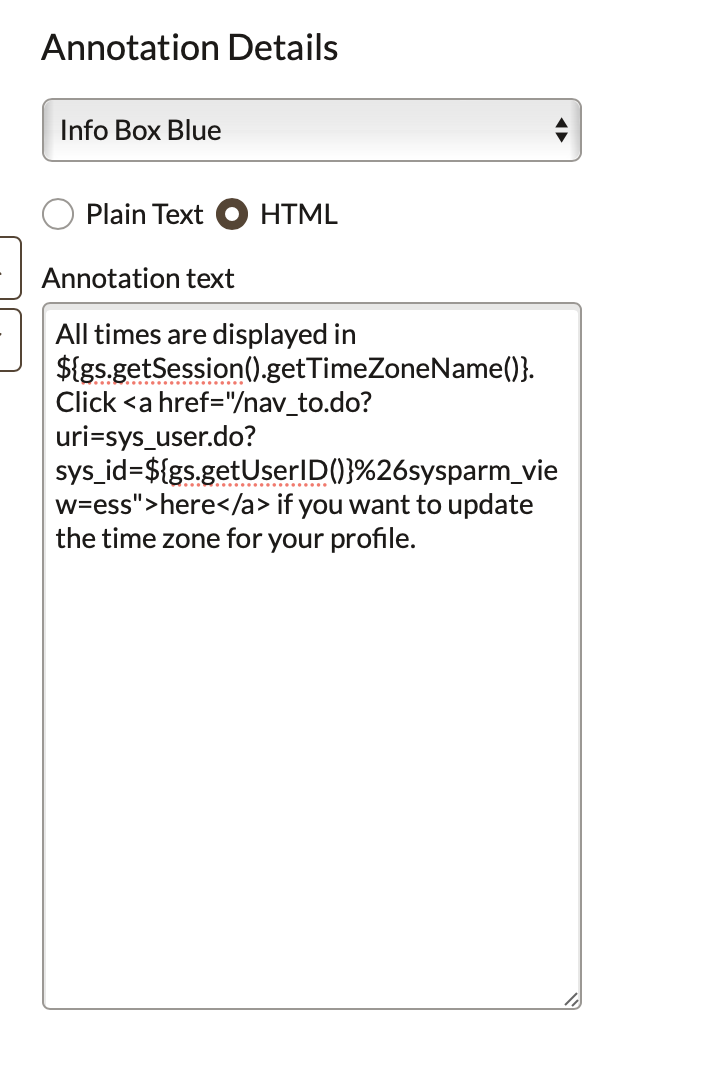 Show Time Zone with hyperlink in Annotation – mySNstuff.com
