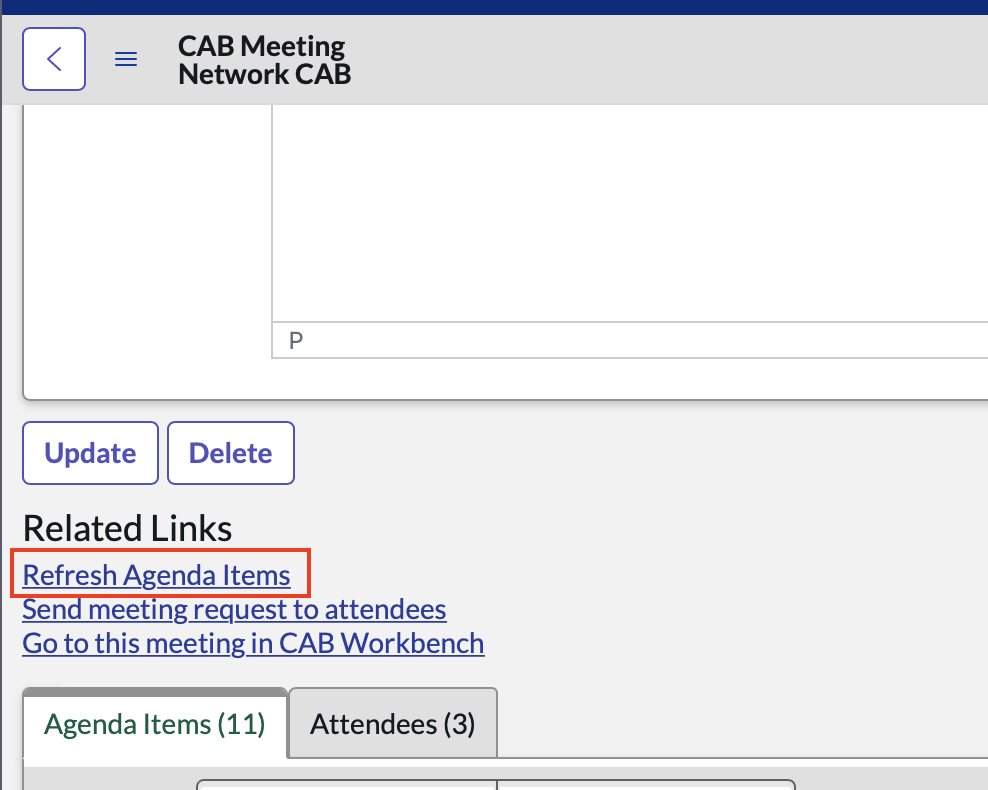 Auto Generate/Refresh CAB Meeting Agenda Items – mySNstuff.com